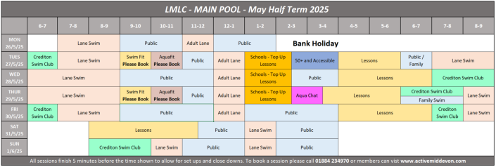 Active Crediton - Pool Timetable - Active Mid Devon
