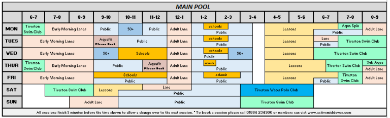 Active Tiverton - Pool Timetable - Active Mid Devon