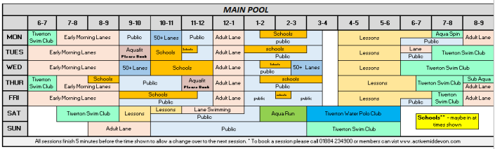 Active Tiverton - Pool Timetable - Active Mid Devon
