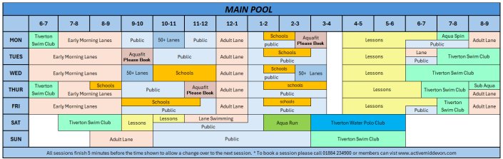 Active Tiverton - Pool Timetable - Active Mid Devon