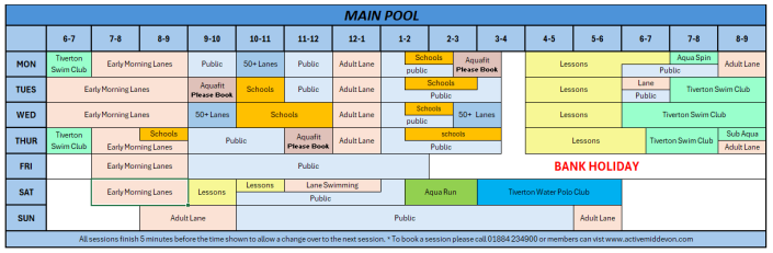 Active Tiverton - Pool Timetable - Active Mid Devon
